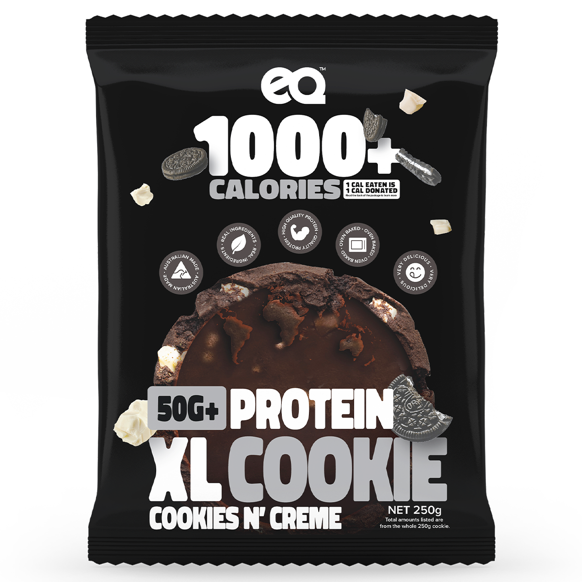 EQ – XL 1000 Cal Protein Cookie: Cookies & Cream – Wagga Supps